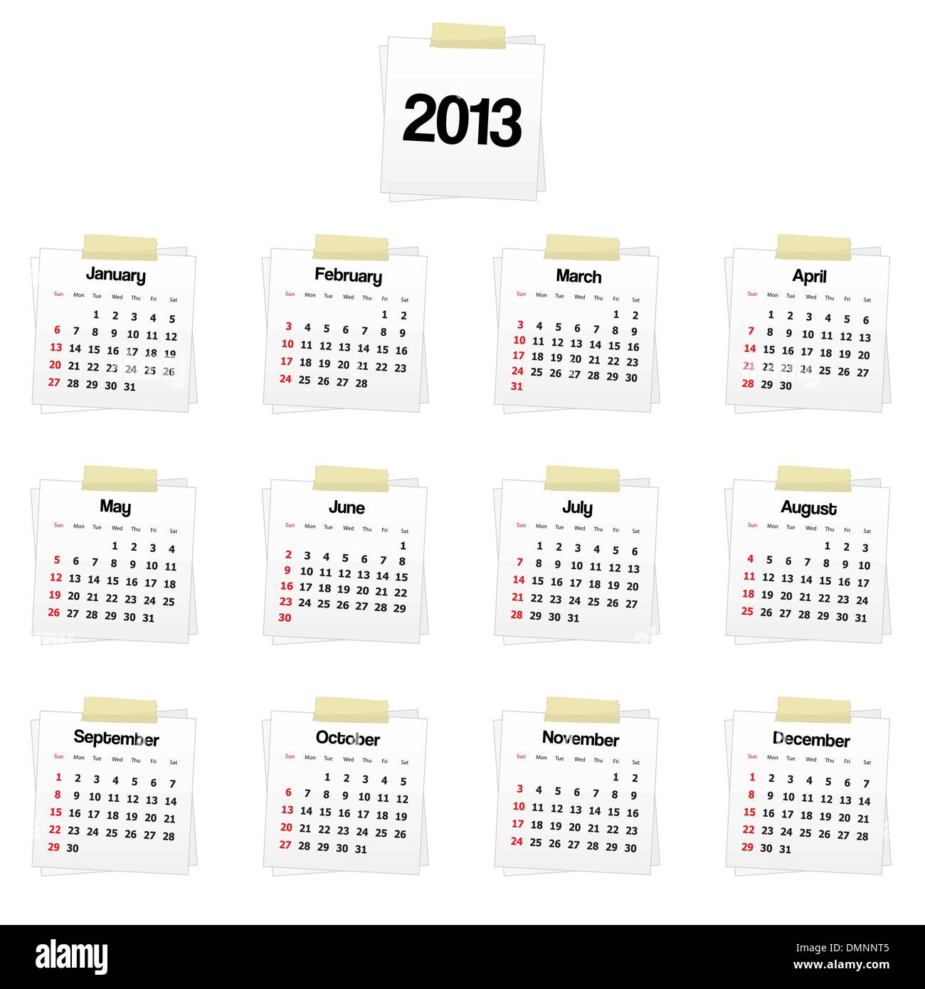 December 2013 calendar Cut Out Stock Images & Pictures - Alamy