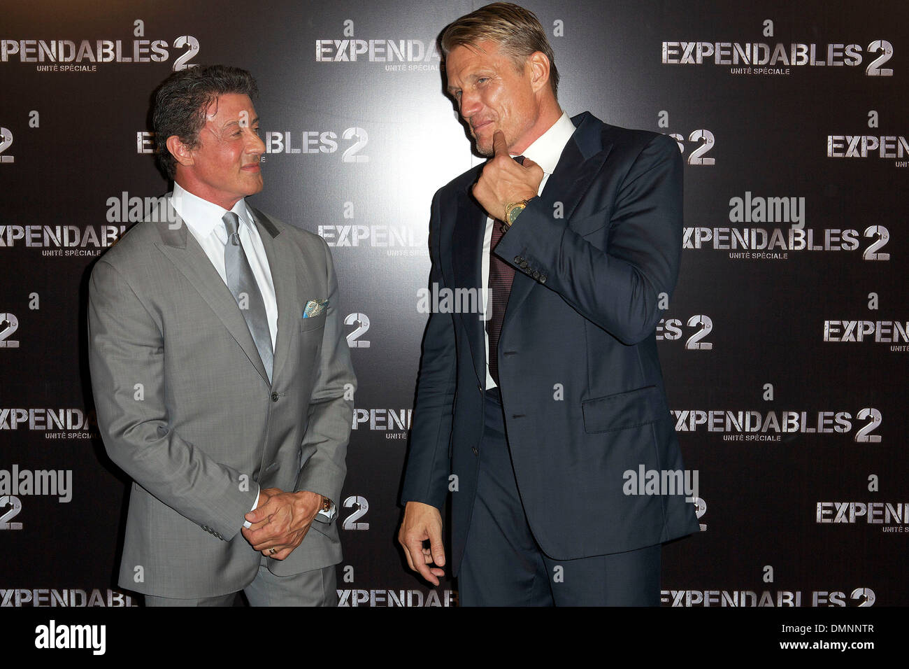Sylvester Stallone and Dolph Lundgren 'Expendables 2' premiere held at ...