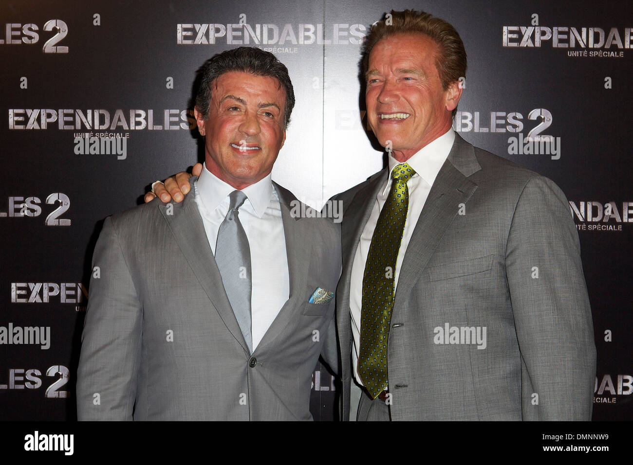 Arld Schwarzenegger and Sylvester Stallone 'Expendables 2' premiere ...