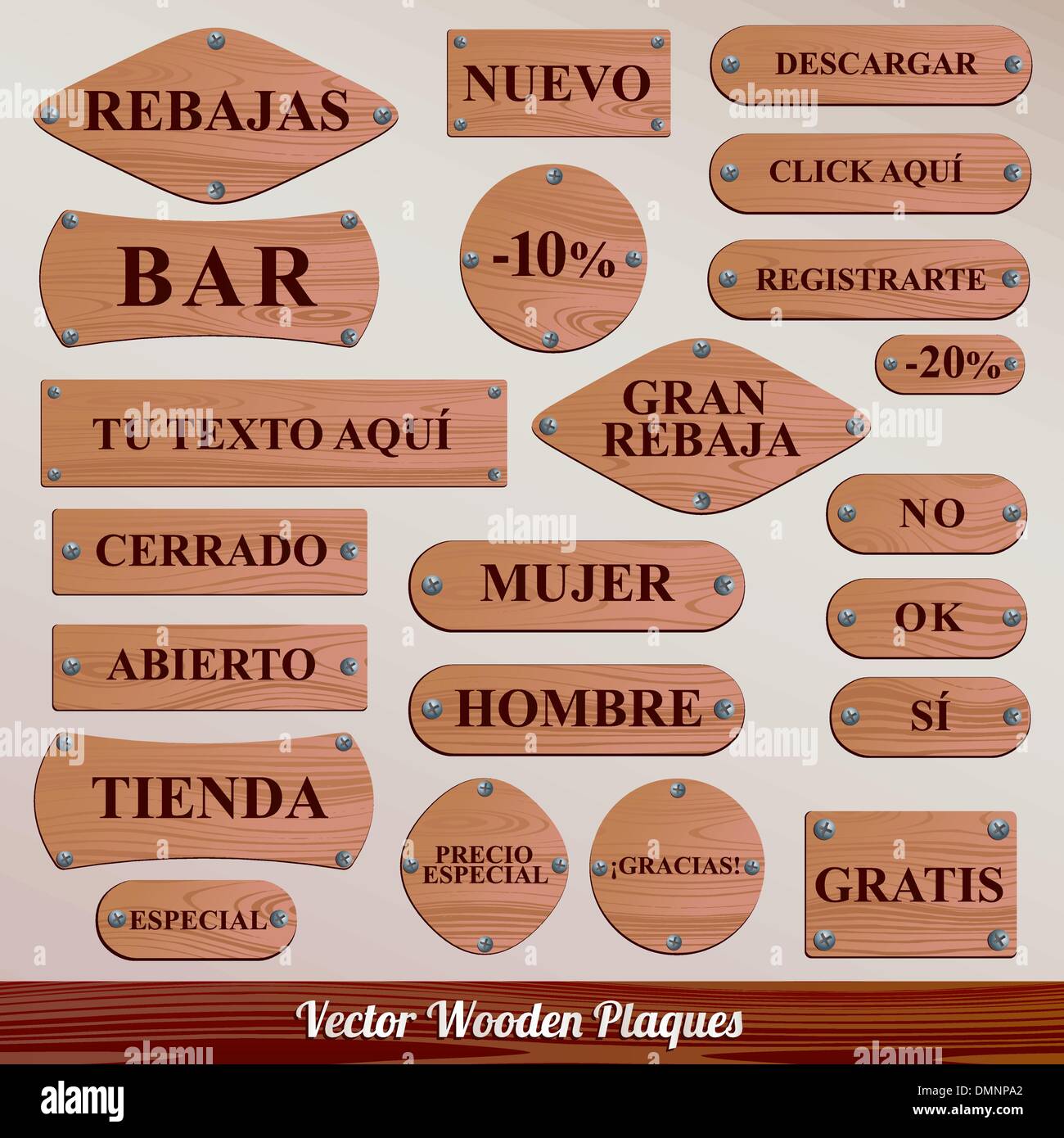 Wood plaques Stock Vector Images - Alamy