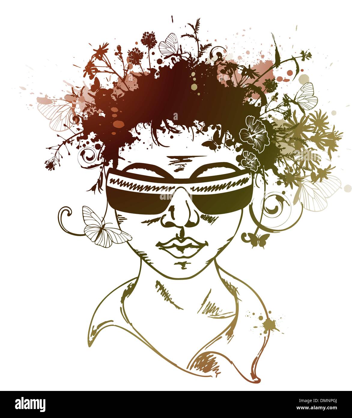 grunge background with face Stock Vector Image & Art - Alamy