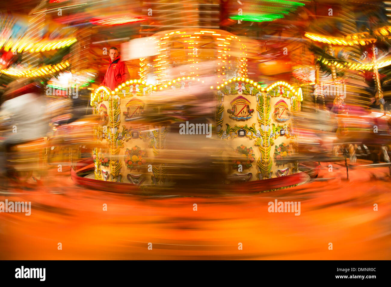 The Southbank carousel fairground ride at night. London, UK Stock Photo ...