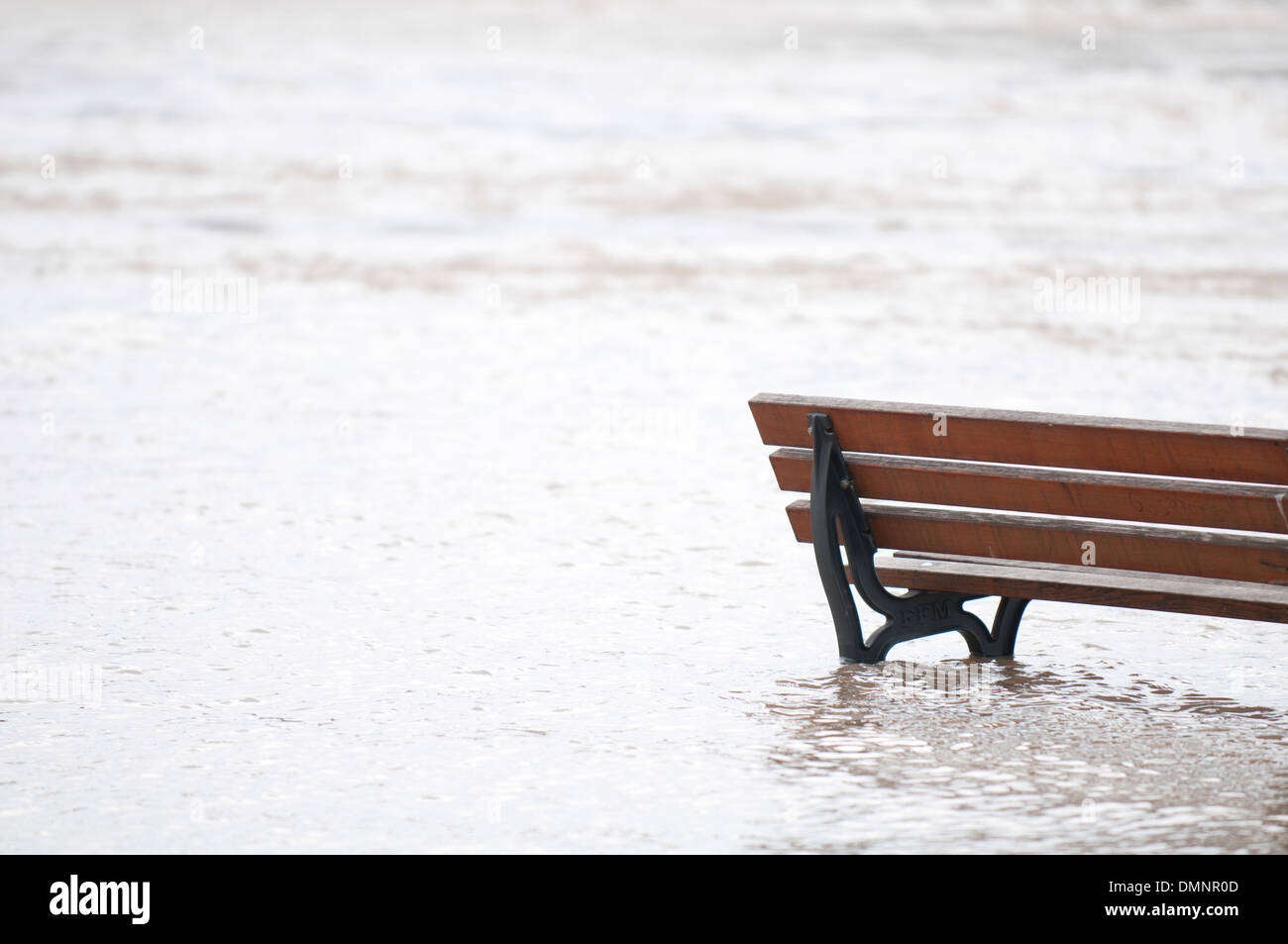 Bench in flood Stock Photo - Alamy
