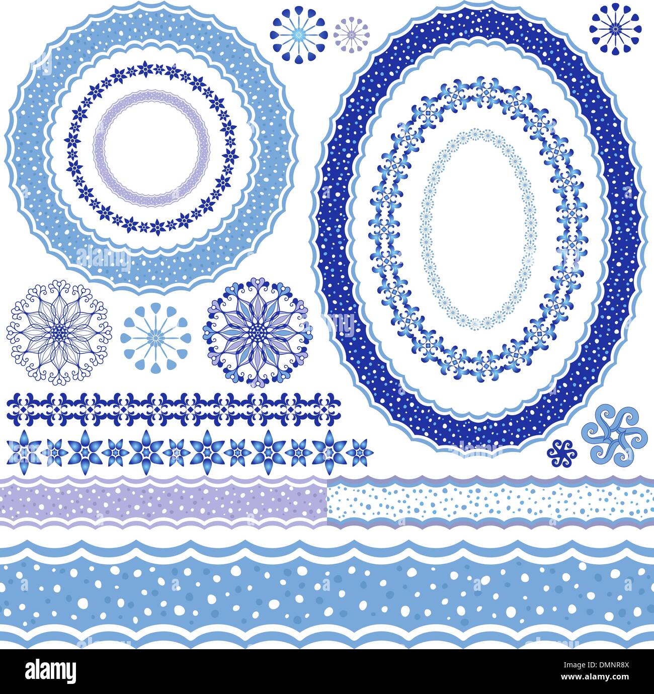 White-blue decorative frame and patterns Stock Vector Image & Art - Alamy