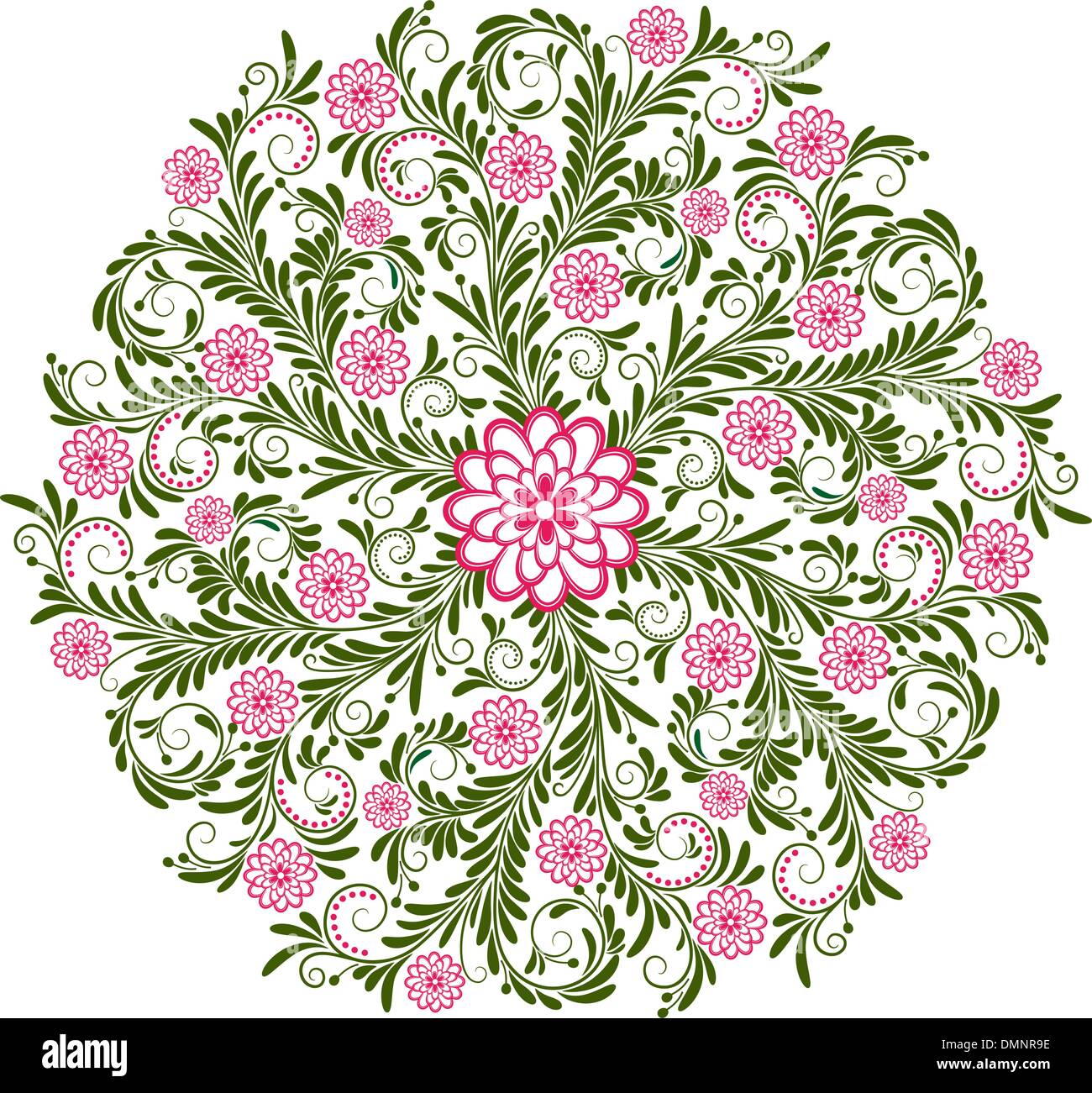 Floral round Stock Vector Images - Alamy