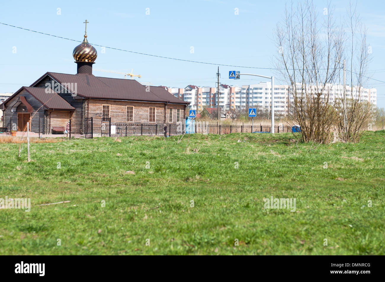 Russian church at sunset. High resolution image. Wooden architecture Stock Photo - Alamy