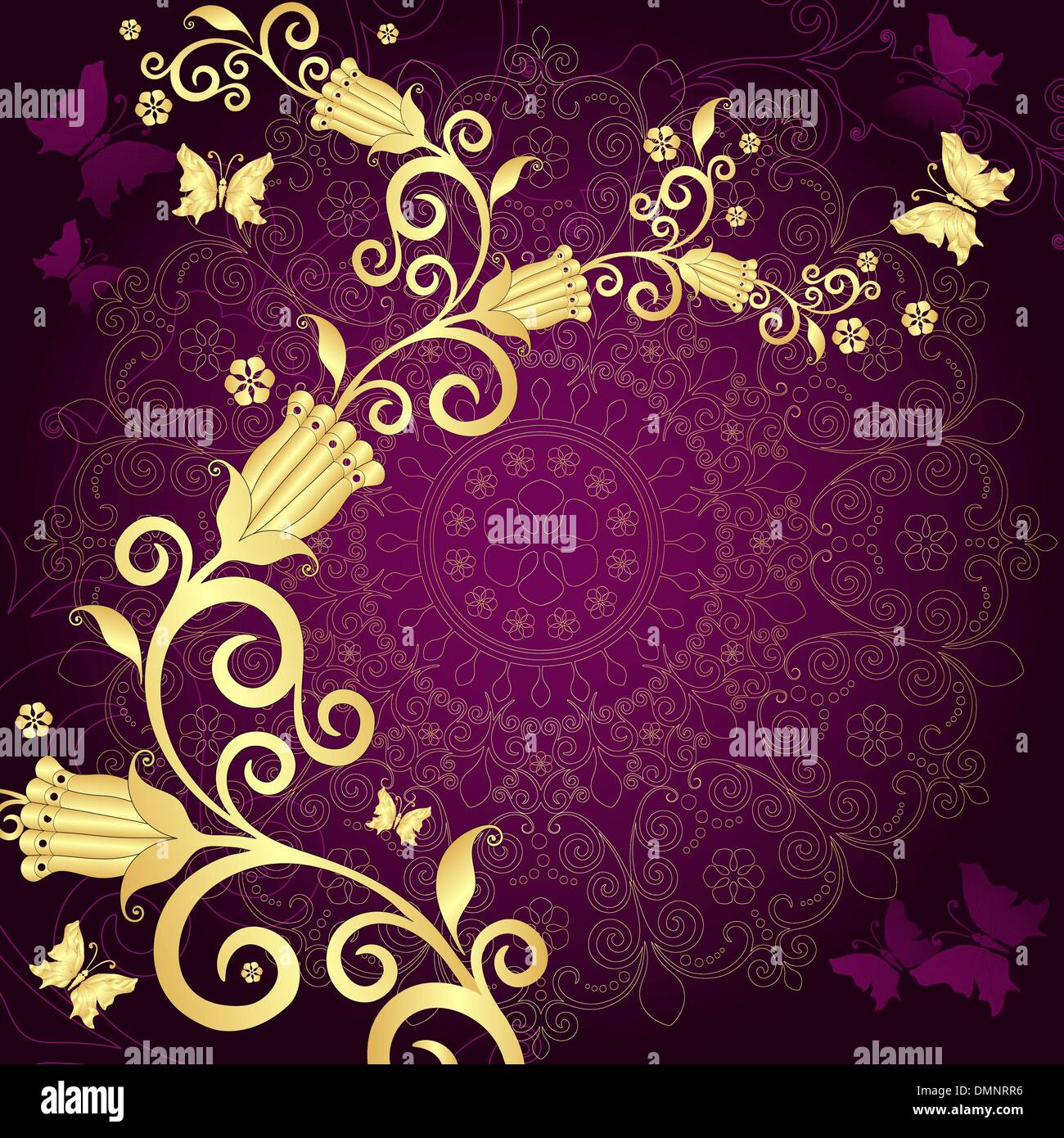Vintage gold-violet frame Stock Vector Image & Art - Alamy