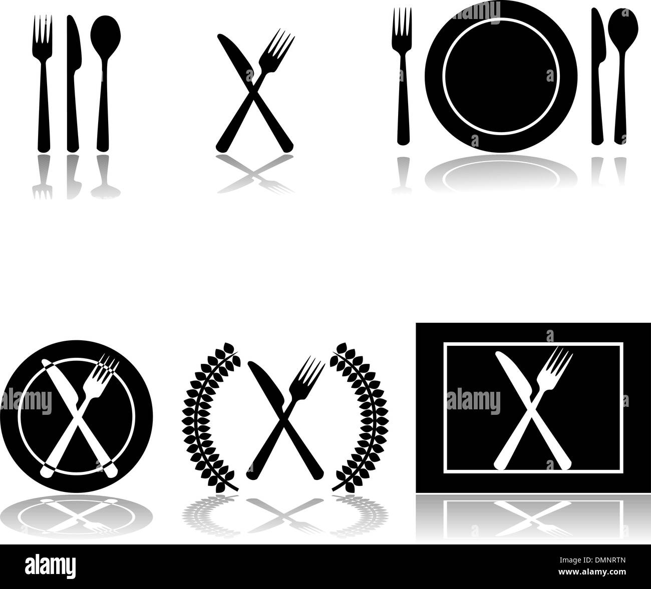 Cutlery and plate icons Stock Vector Image & Art - Alamy
