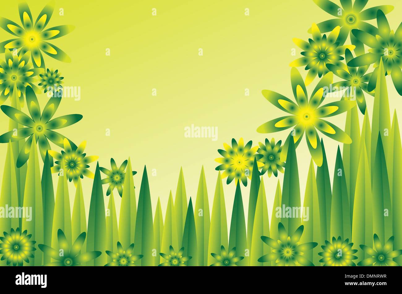 green flower meadow Stock Vector Image & Art - Alamy