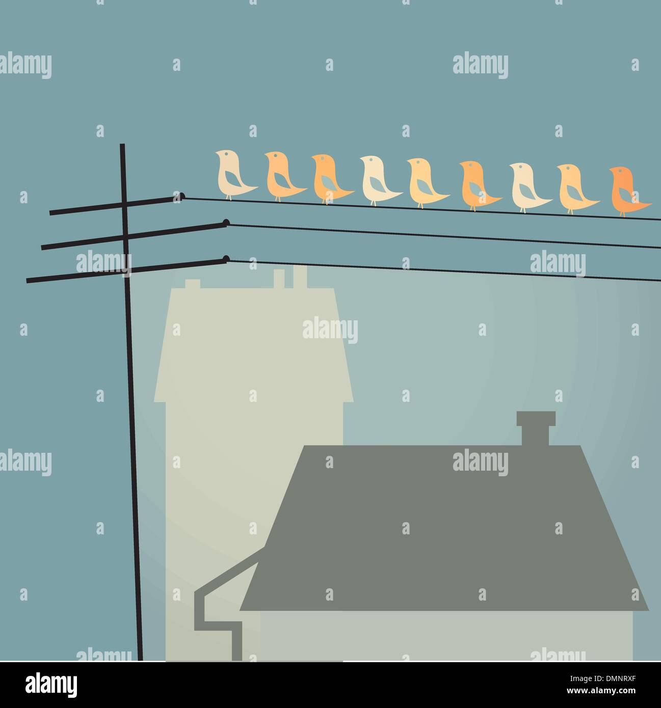 Power lines birds Stock Vector Images - Alamy