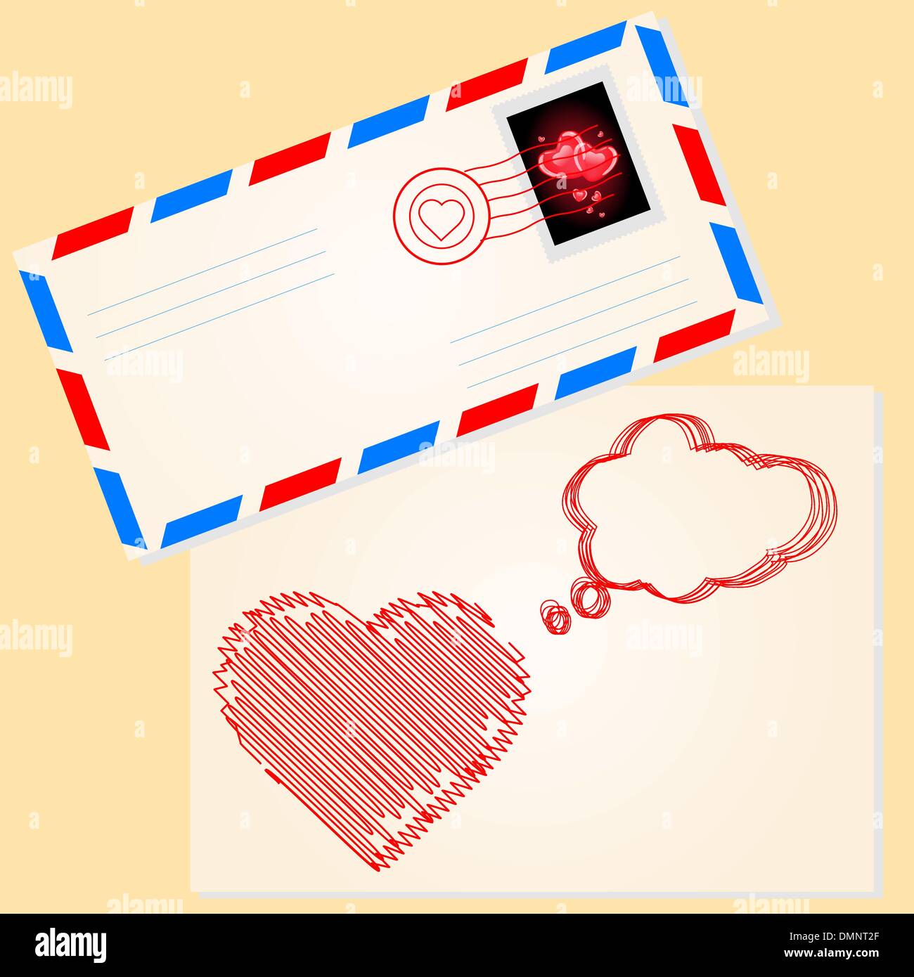 Love letter concept envelope Stock Vector Images - Alamy
