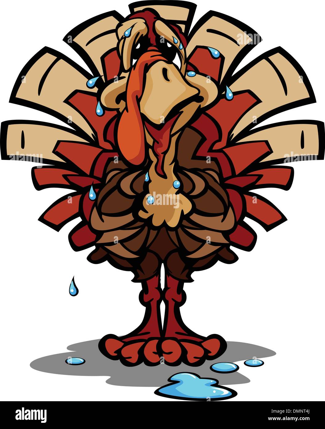 Nervous Thanksgiving Holiday Turkey Cartoon Vector Illustration Stock ...