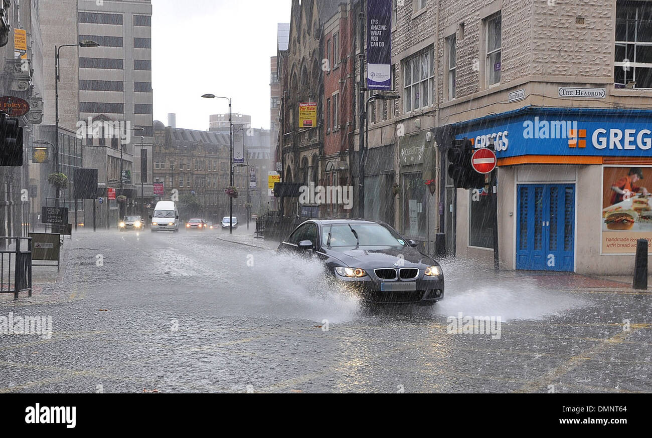 More misery for locals in Leeds England as more heavy rain batters city ...