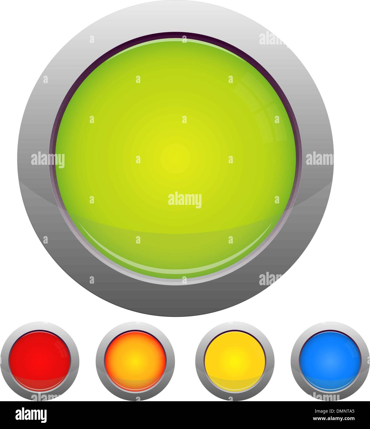 Glossy button set on white background Stock Vector Image & Art - Alamy