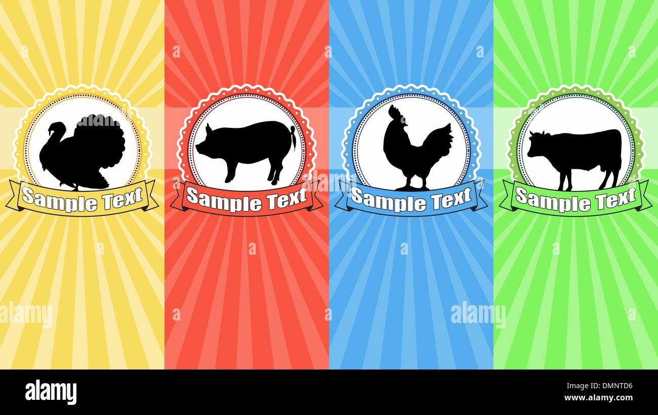 Farm animals food labels Stock Vector Image & Art - Alamy