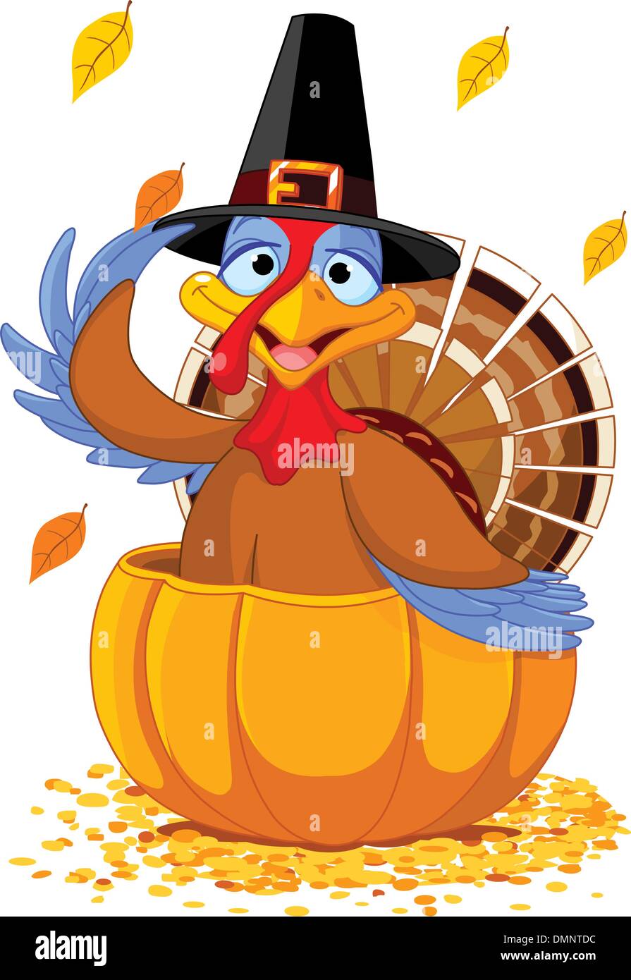 Thanksgiving cartoon turkey bird hi-res stock photography and images ...