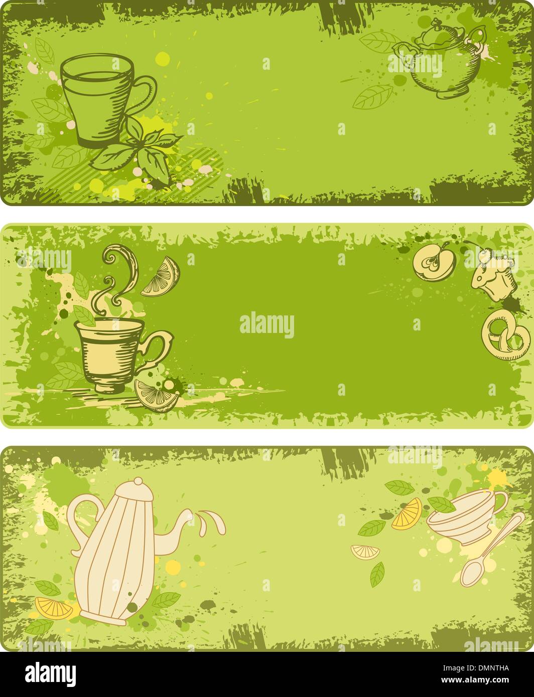 set of green tea banners Stock Vector Image & Art - Alamy