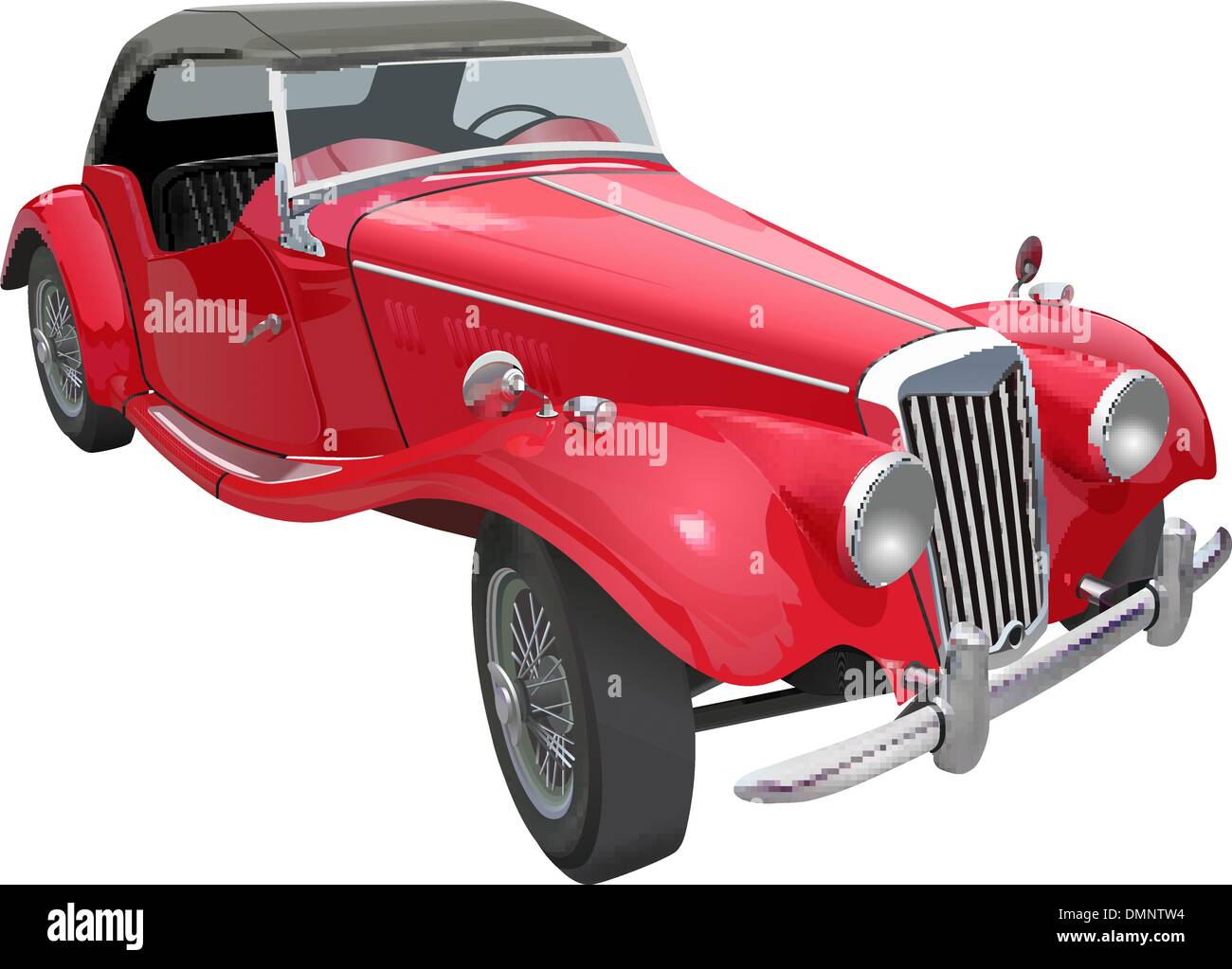 Red vintage motor car Stock Vector Images - Alamy