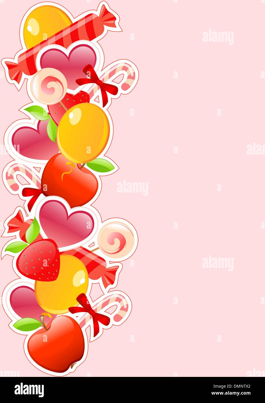 holiday background with candy and fruits Stock Vector Image & Art - Alamy