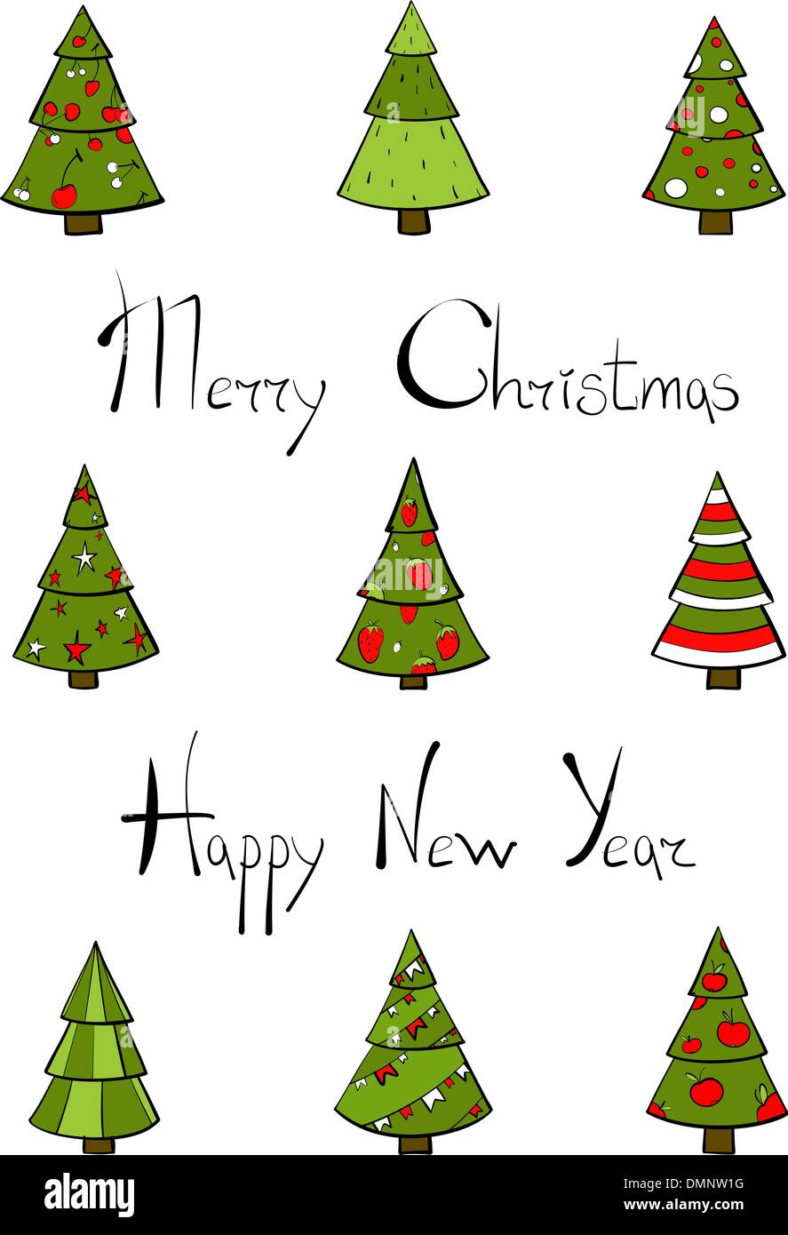 Simple green cartoon christmas paper Stock Vector Images - Alamy