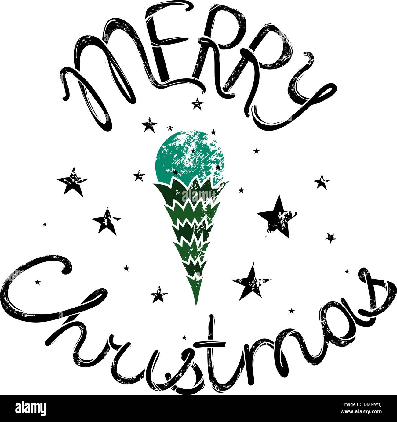 Merry Christmas Retro Lettering Stock Vector Image & Art - Alamy
