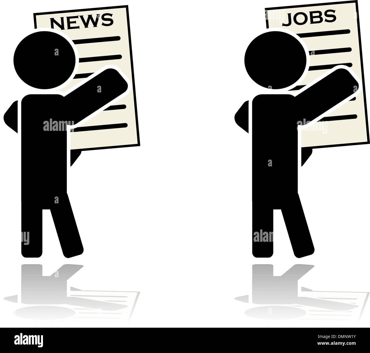 Man reading newspaper vector Cut Out Stock Images & Pictures - Alamy