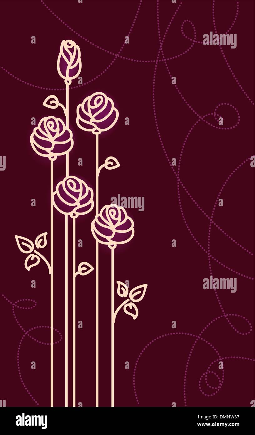 Card with Stylized Roses. Vector Graphic Stock Vector Image & Art - Alamy