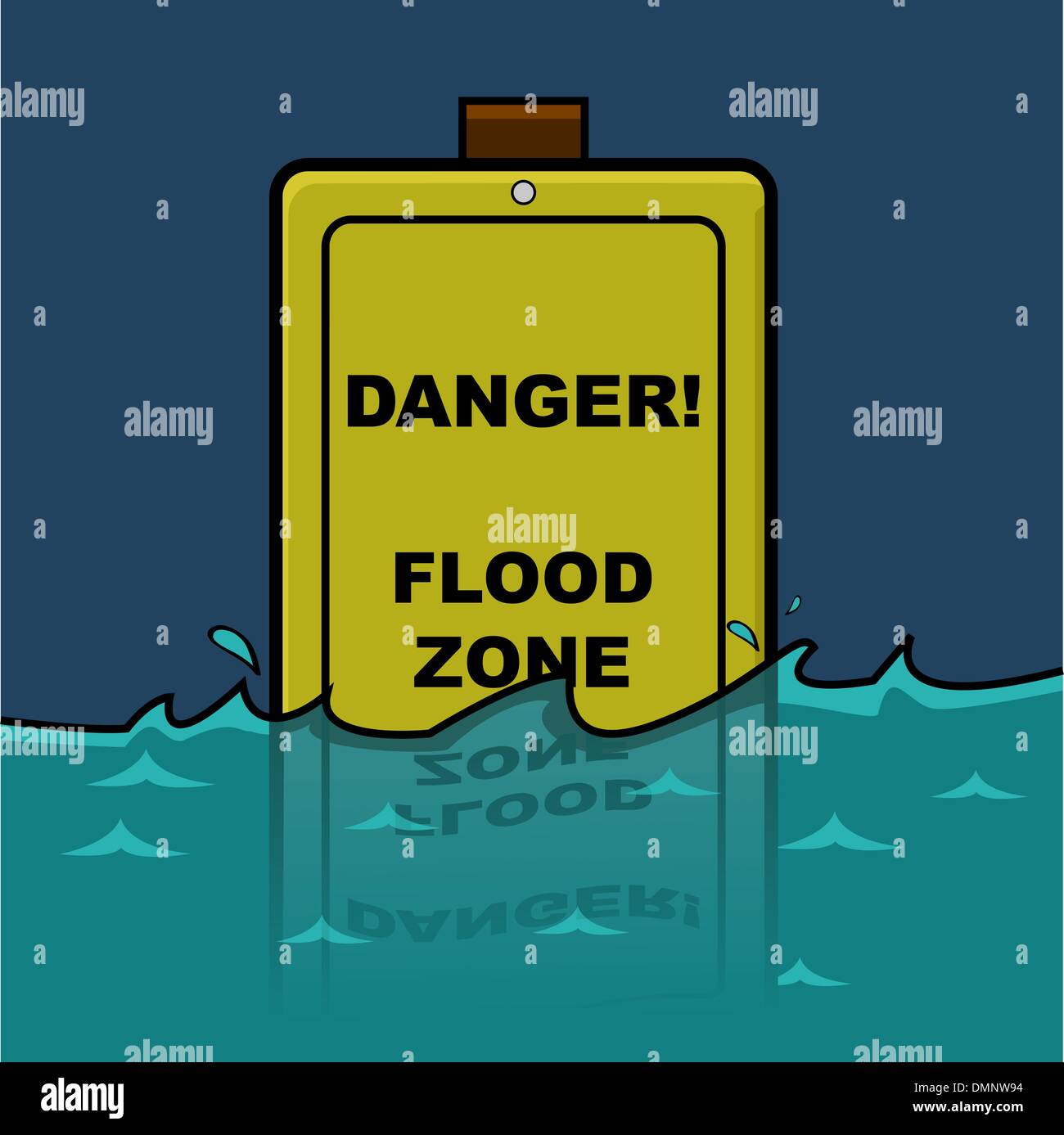 Flood warning sign Stock Vector Images - Alamy