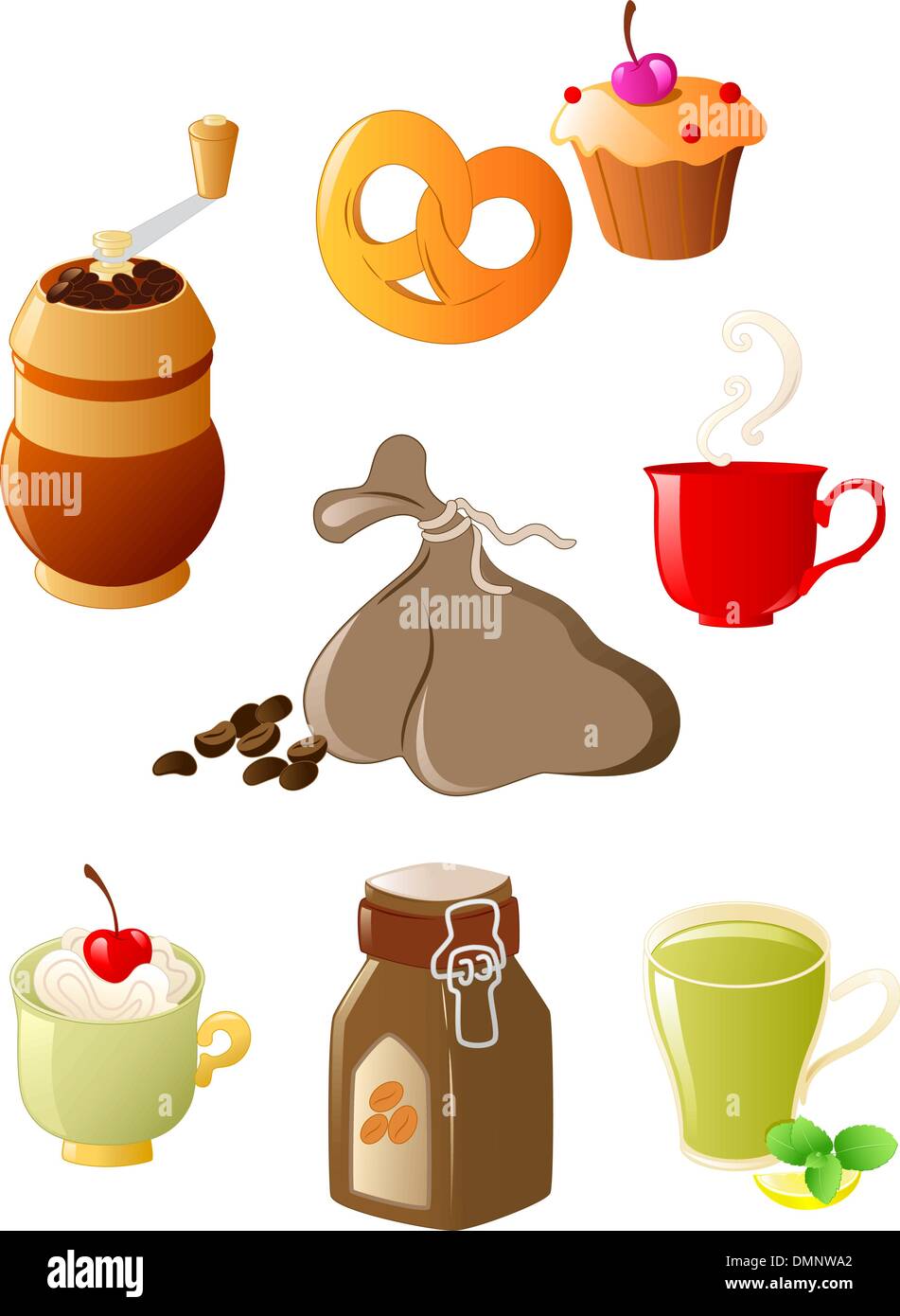 Set coffee tea cup Stock Vector Images - Alamy