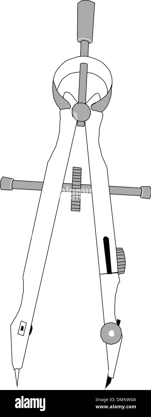 Compass drawing instrument tool Black and White Stock Photos & Images ...