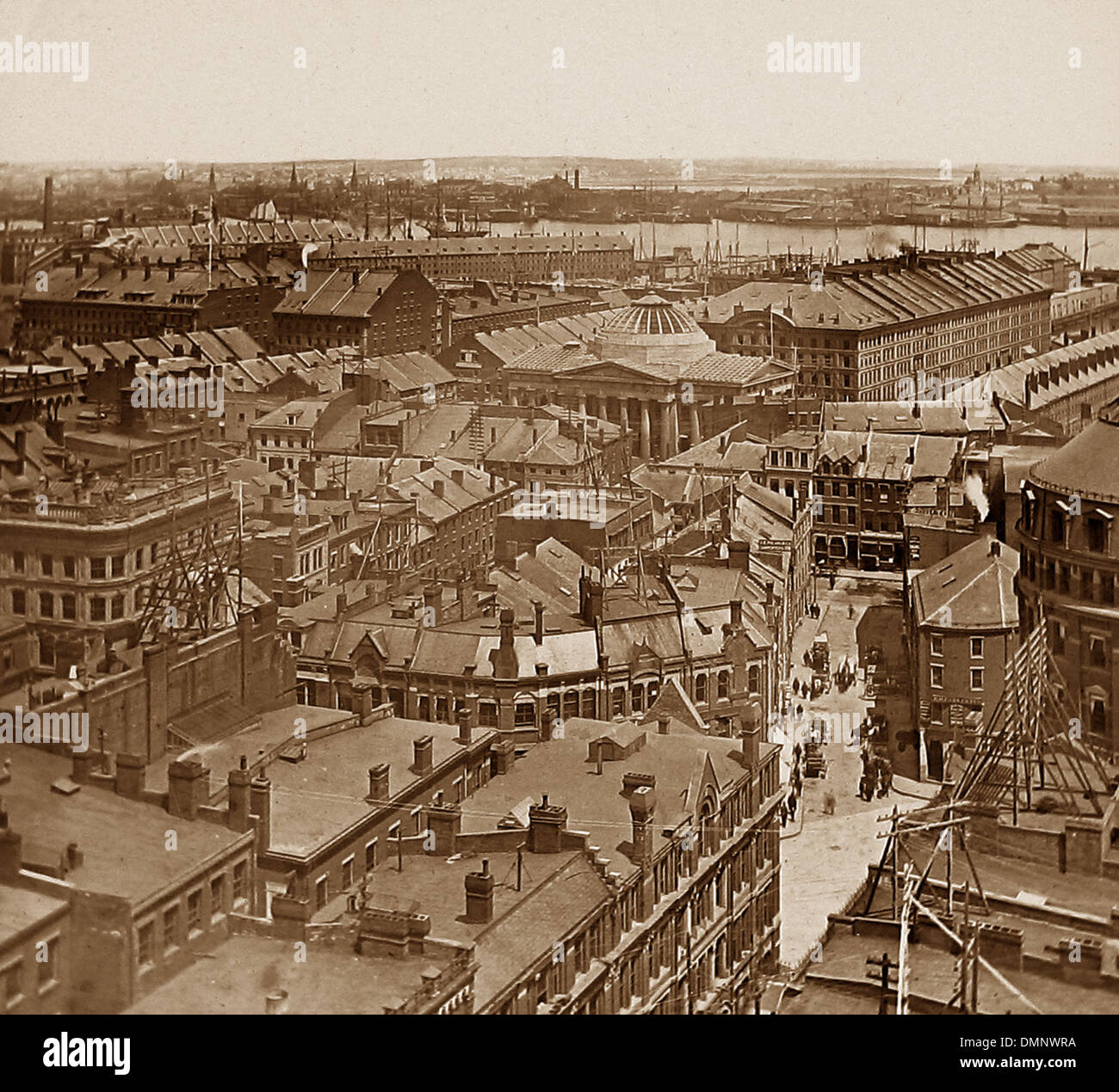 USA Boston panorama pre-1900 Stock Photo - Alamy