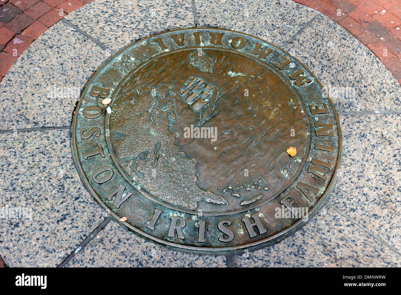 Boston Irish Famine Memorial pavement plaque in Boston, Massachusetts ...