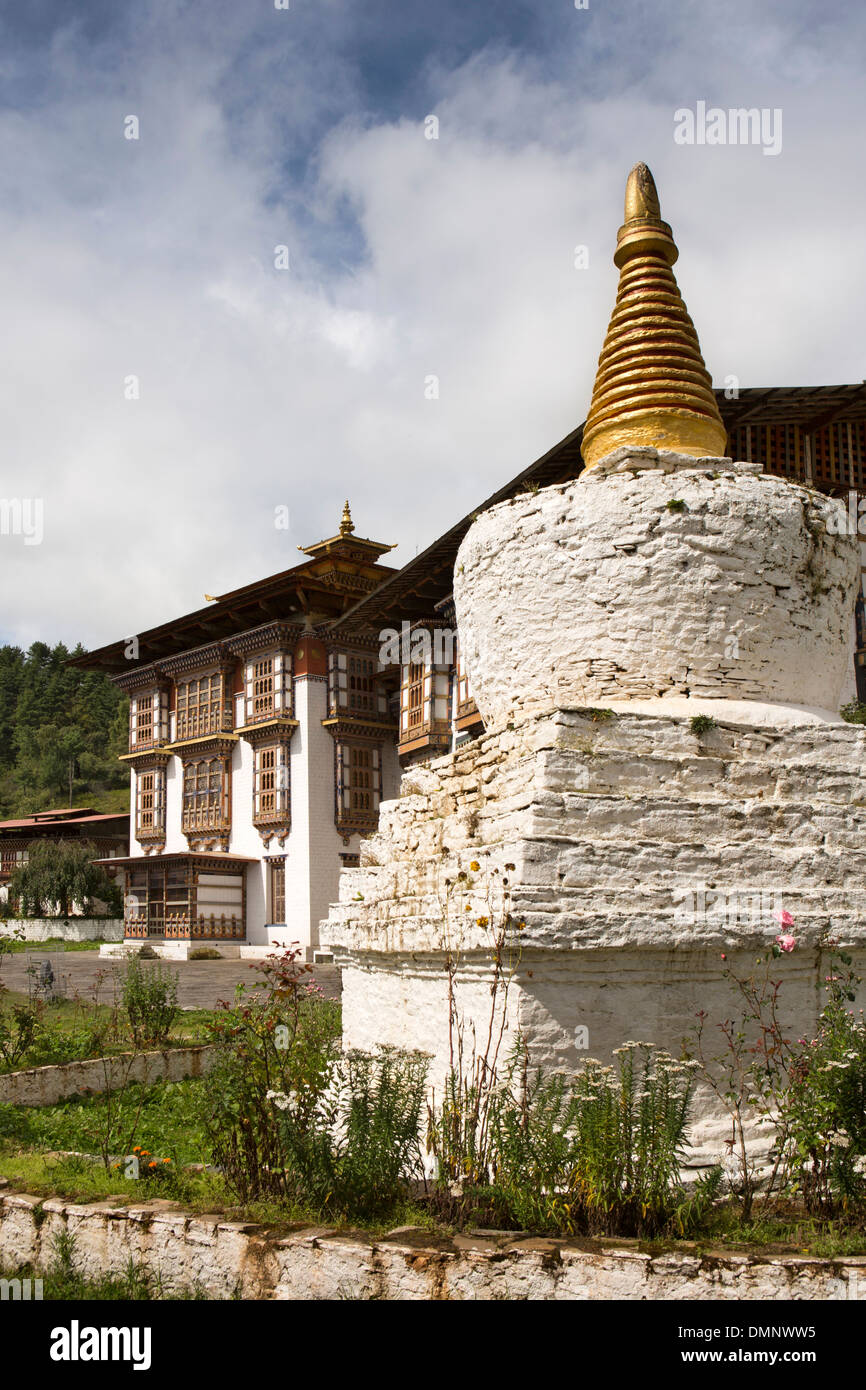 Bhutan, Bumthang Valley, Kurjey Lhakang, monastery, chorten in ...