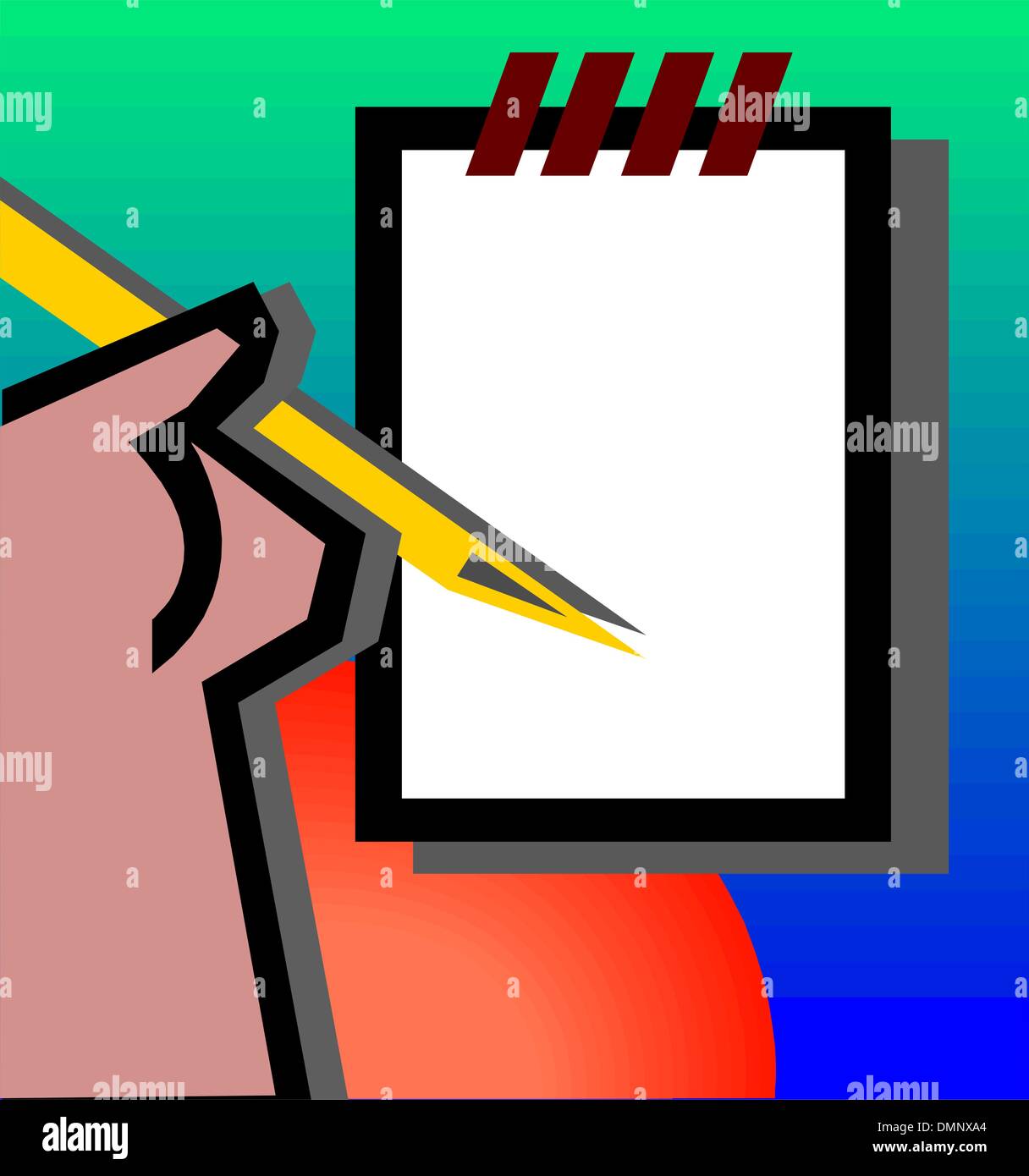 Hand holding pencil Stock Vector Images - Alamy