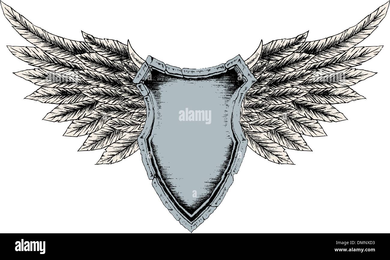 emblem badge with wing design Stock Vector Image & Art - Alamy