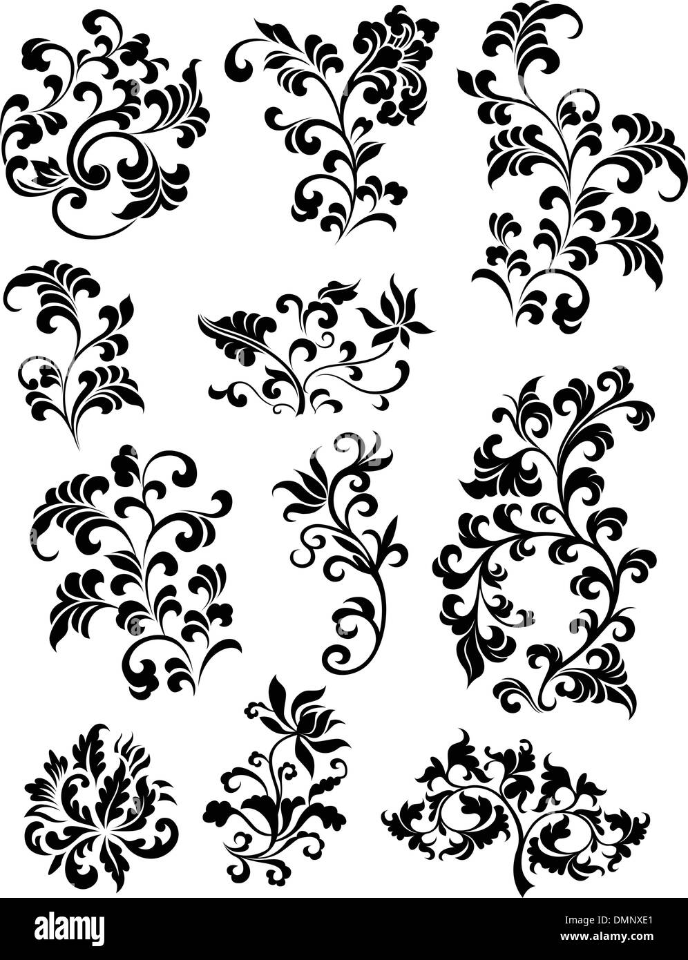 Floral corner design Cut Out Stock Images & Pictures - Alamy