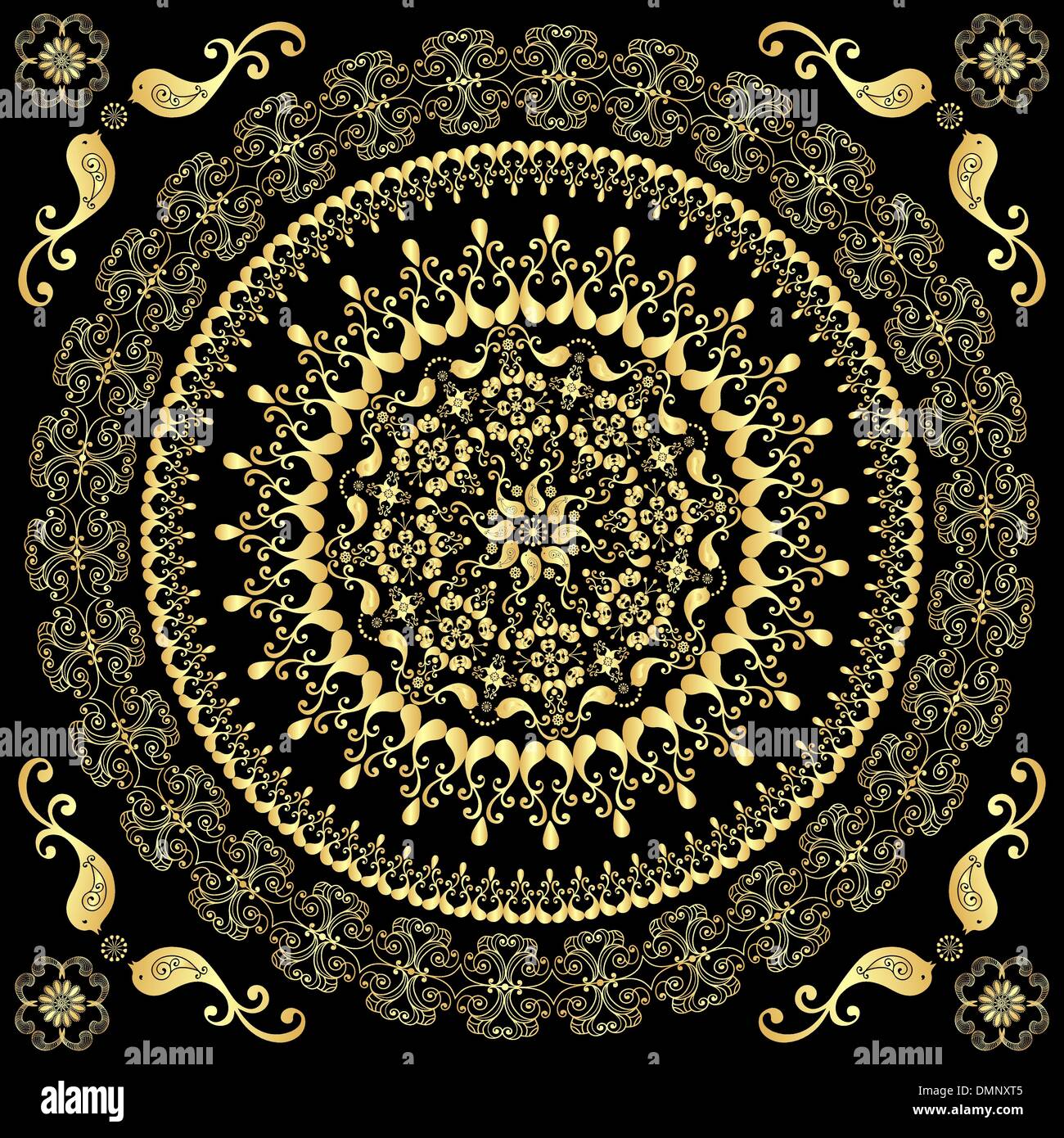 Decorative gold round frame Stock Vector Image & Art - Alamy