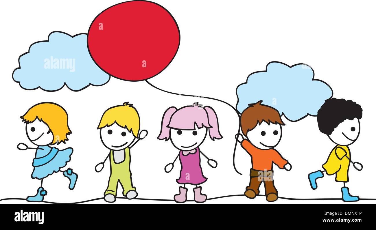 Children stand Stock Vector Images - Alamy