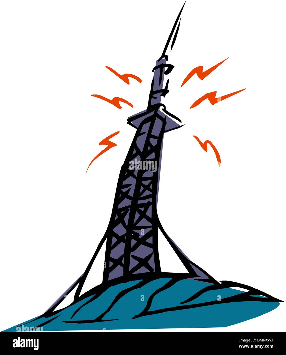 Telecommunication antenna blue sky Stock Vector Images - Alamy