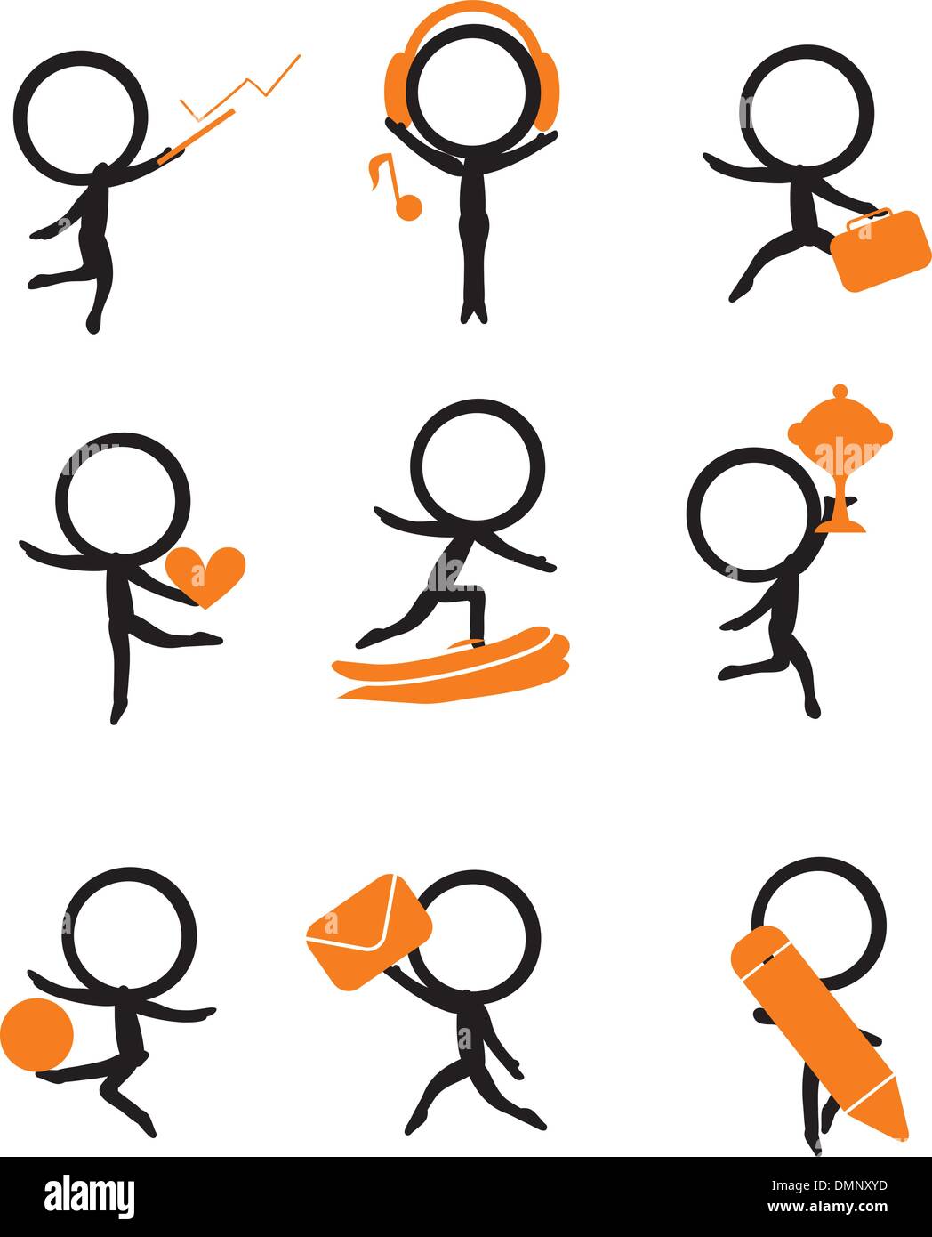 Stick figure illustration music hi-res stock photography and images - Alamy