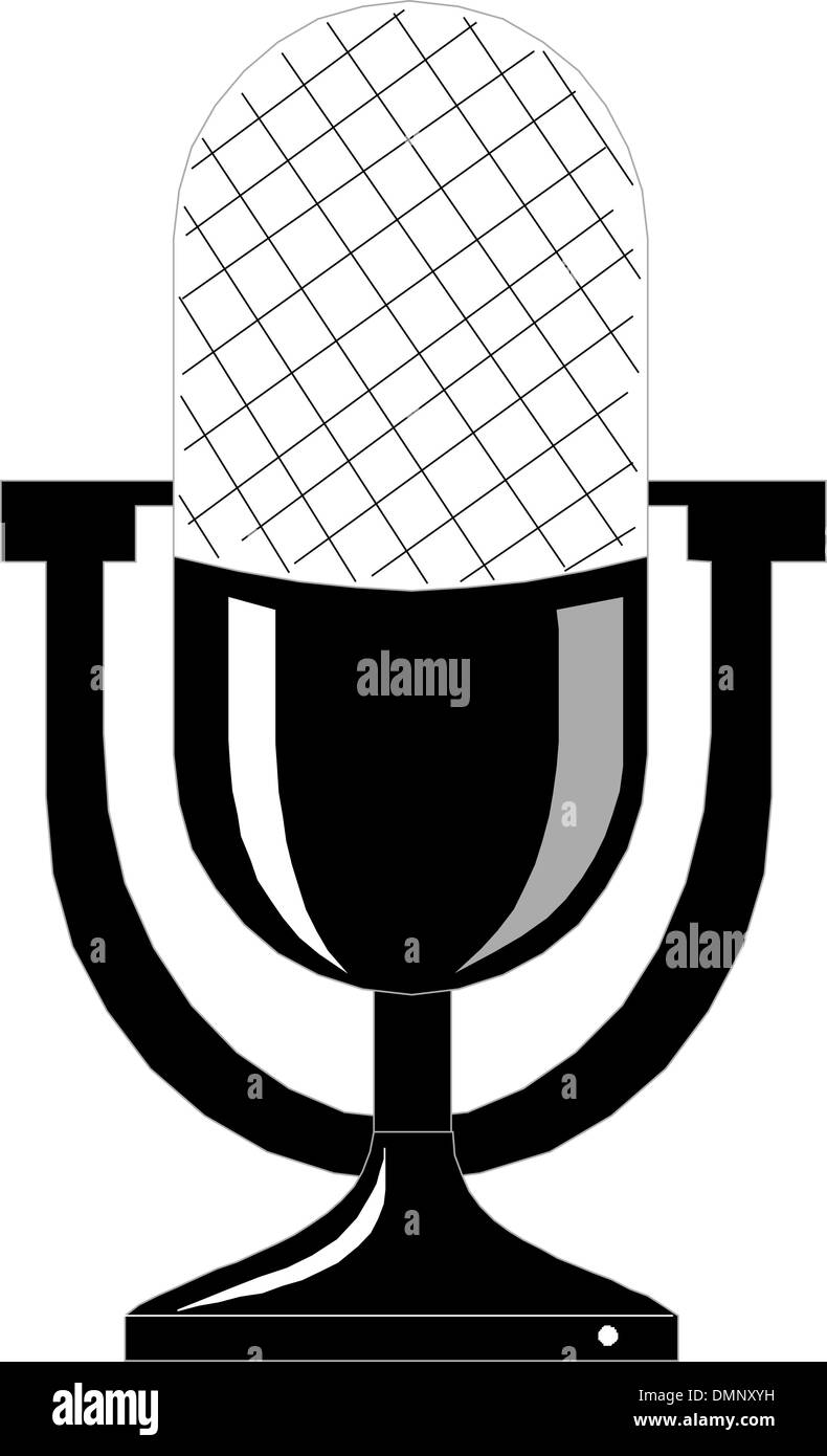 Isolated antique microphone old Black and White Stock Photos & Images ...