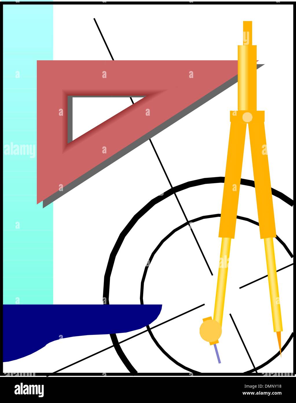 Compasses for drawing and ruler Stock Vector Image & Art - Alamy