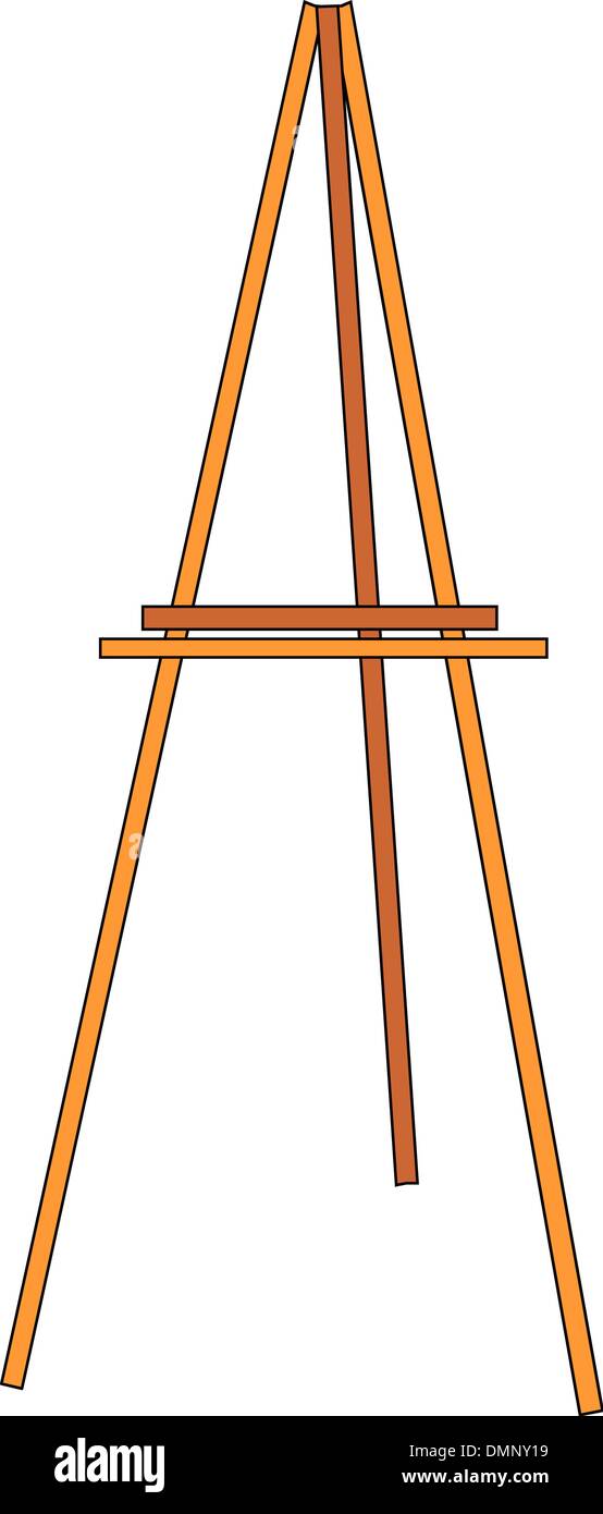 Artist painting at an easel Stock Vector Images - Alamy