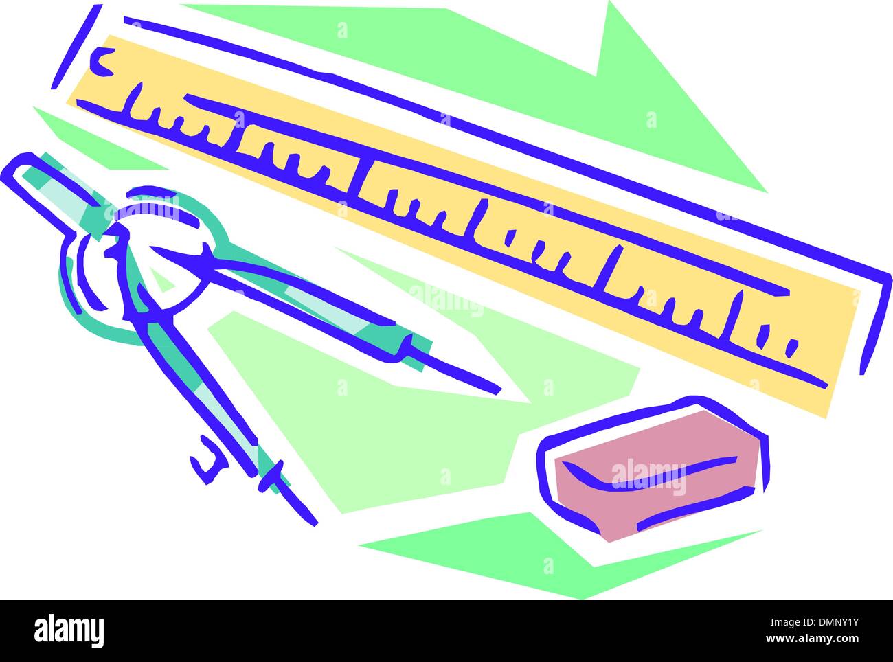 Compasses for drawing and ruler Stock Vector Image & Art - Alamy