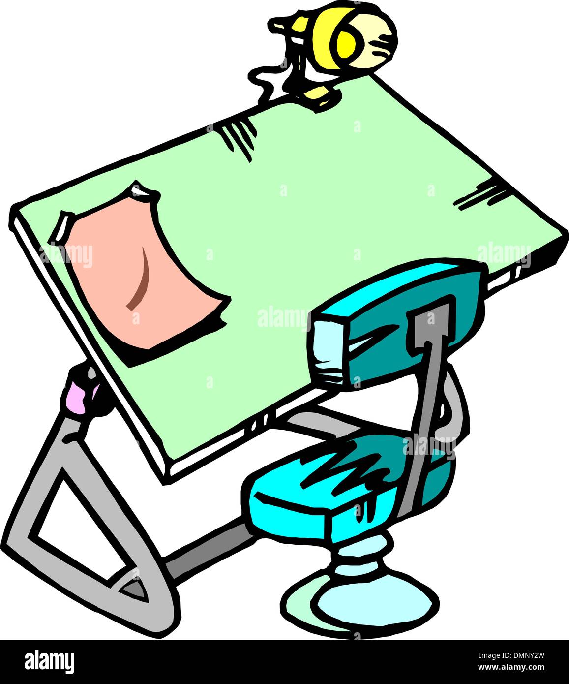 Child at desk Stock Vector Images - Alamy