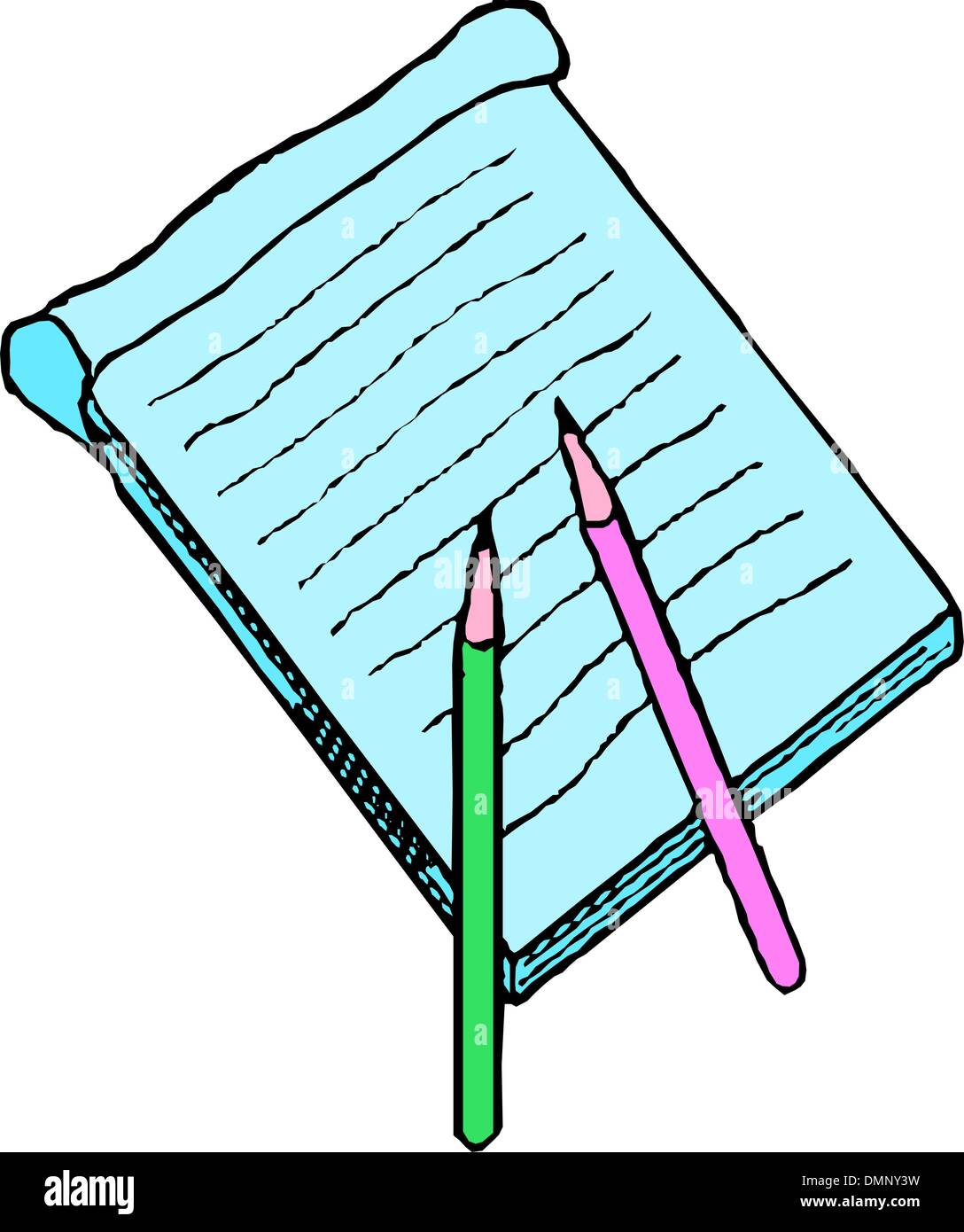 Blue pen on notepad Stock Vector Images - Alamy