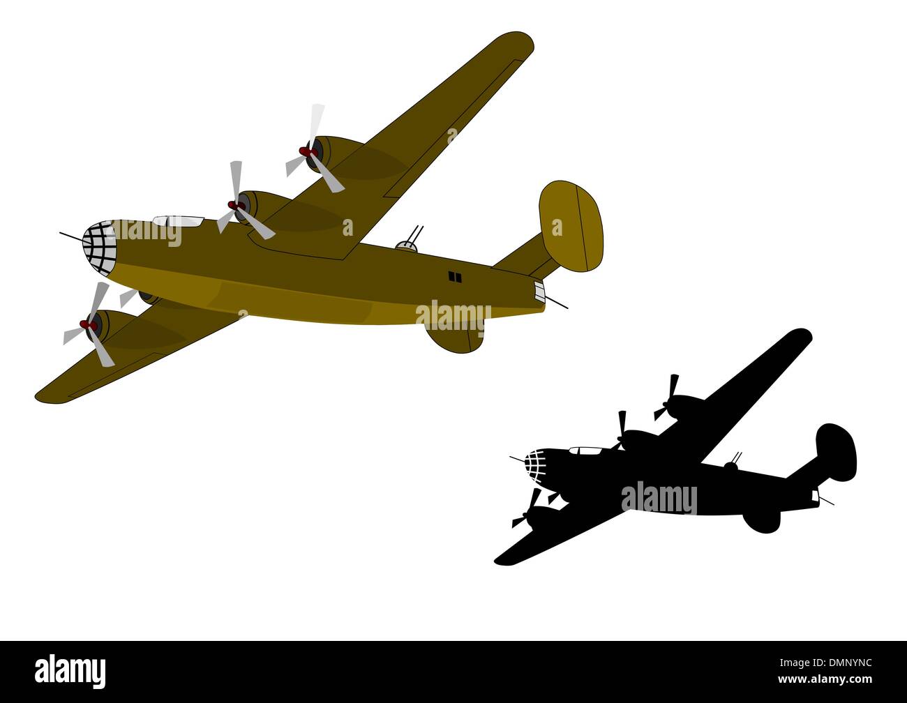 Heavy bomber vintage airplane Stock Vector Images - Alamy