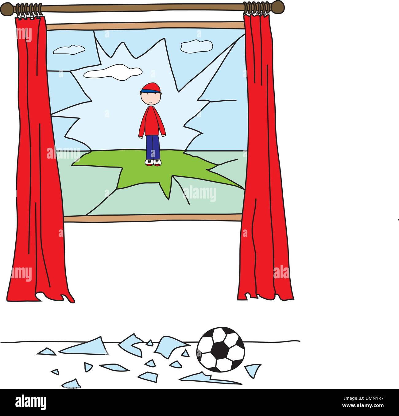 Boy window outside Stock Vector Images - Alamy