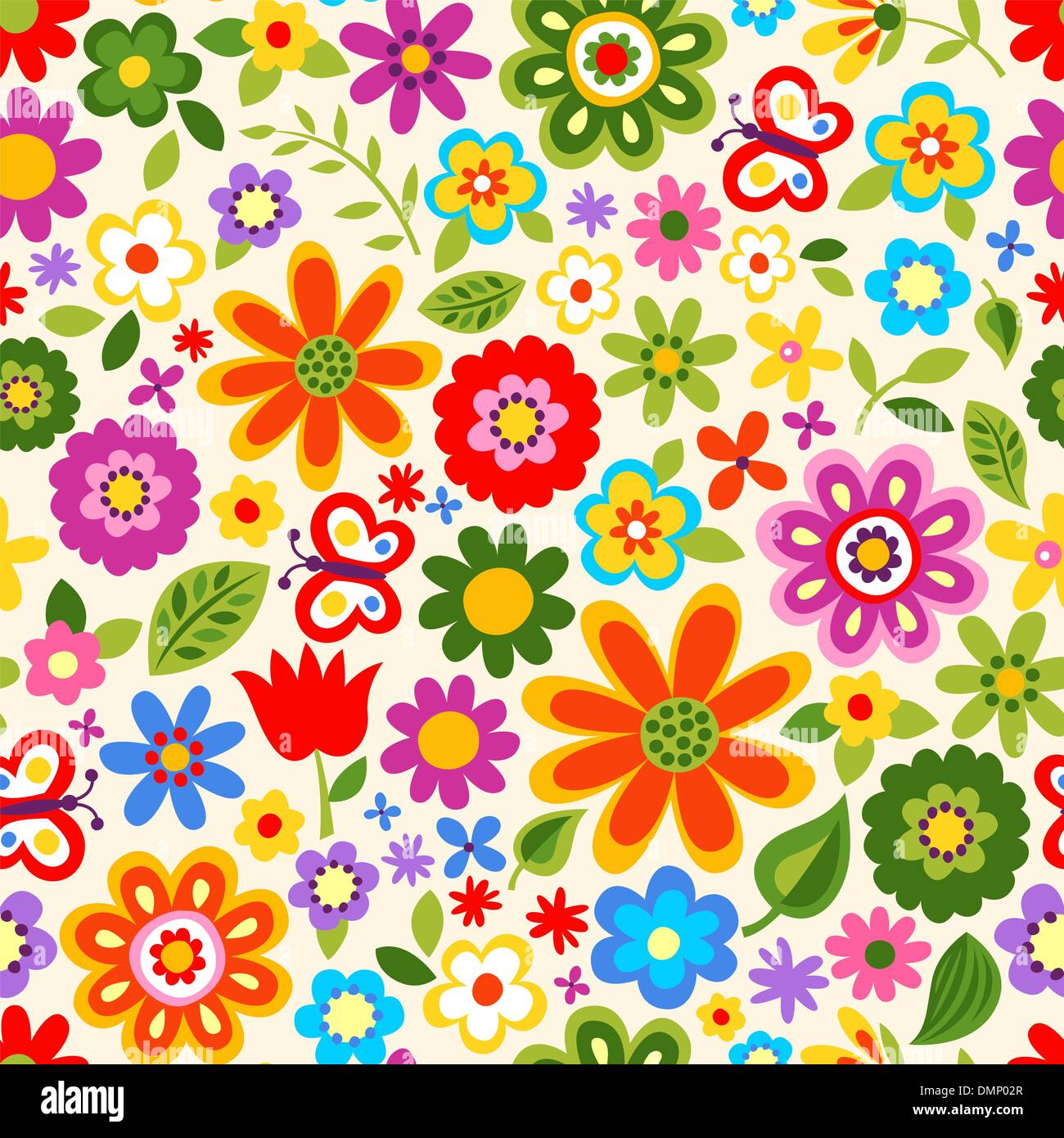 seamless retro flower pattern Stock Vector Image & Art - Alamy