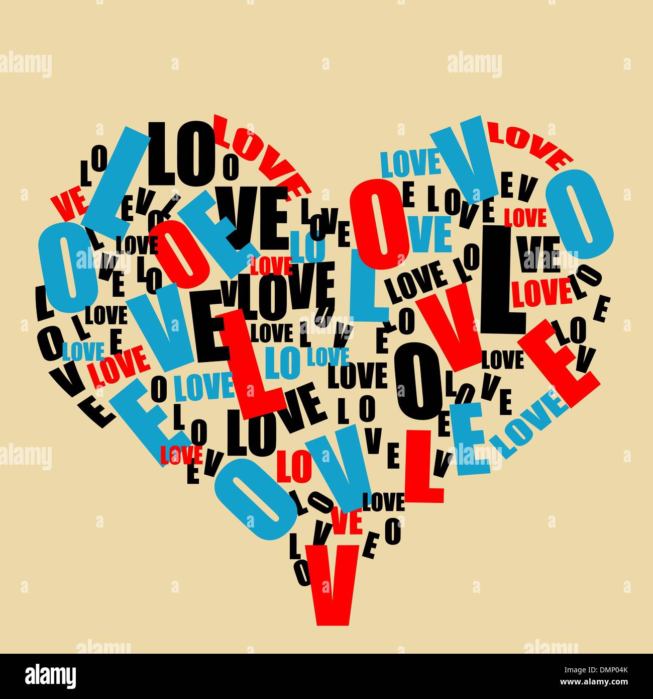 Typography retro love heart Stock Vector Image & Art - Alamy